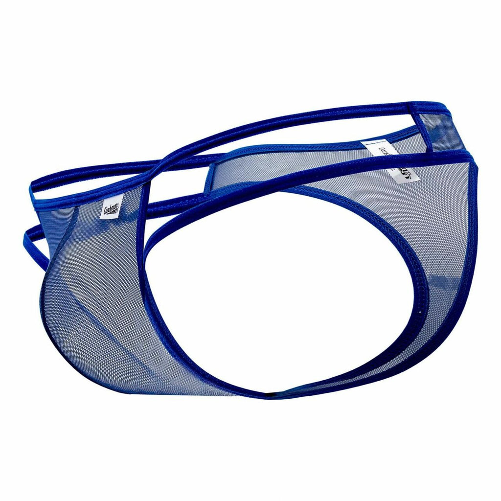 Mens Candyman Sheer Capri Thong with Open Sides Navy